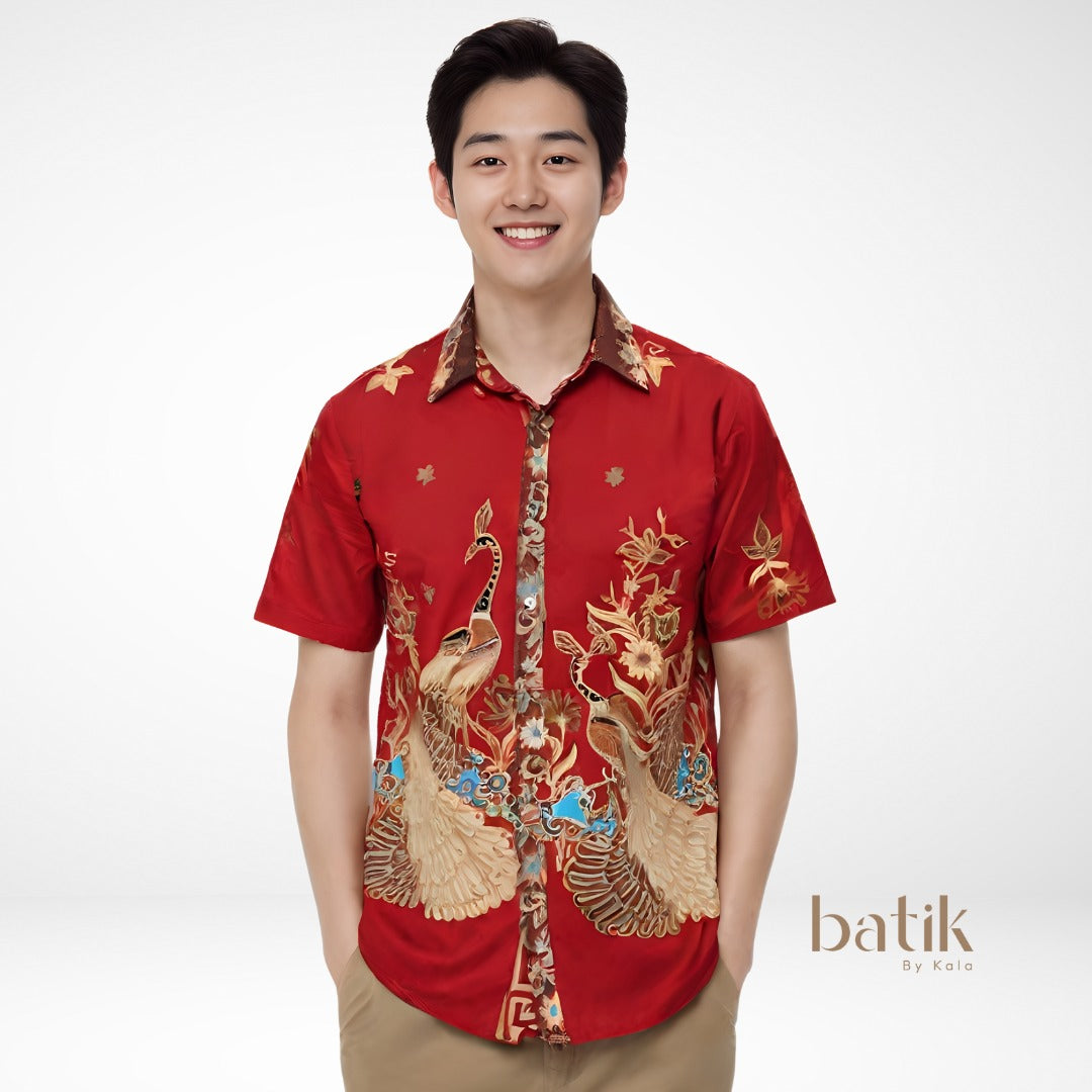 Men's Short Sleeve Batik - Phoenix Prosperity | Batik Malaysia